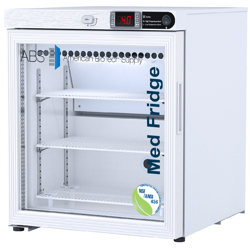 ABS 1 Cu. Ft. Glass Door Vaccine Refrigerator Left Hinged Certified to ...