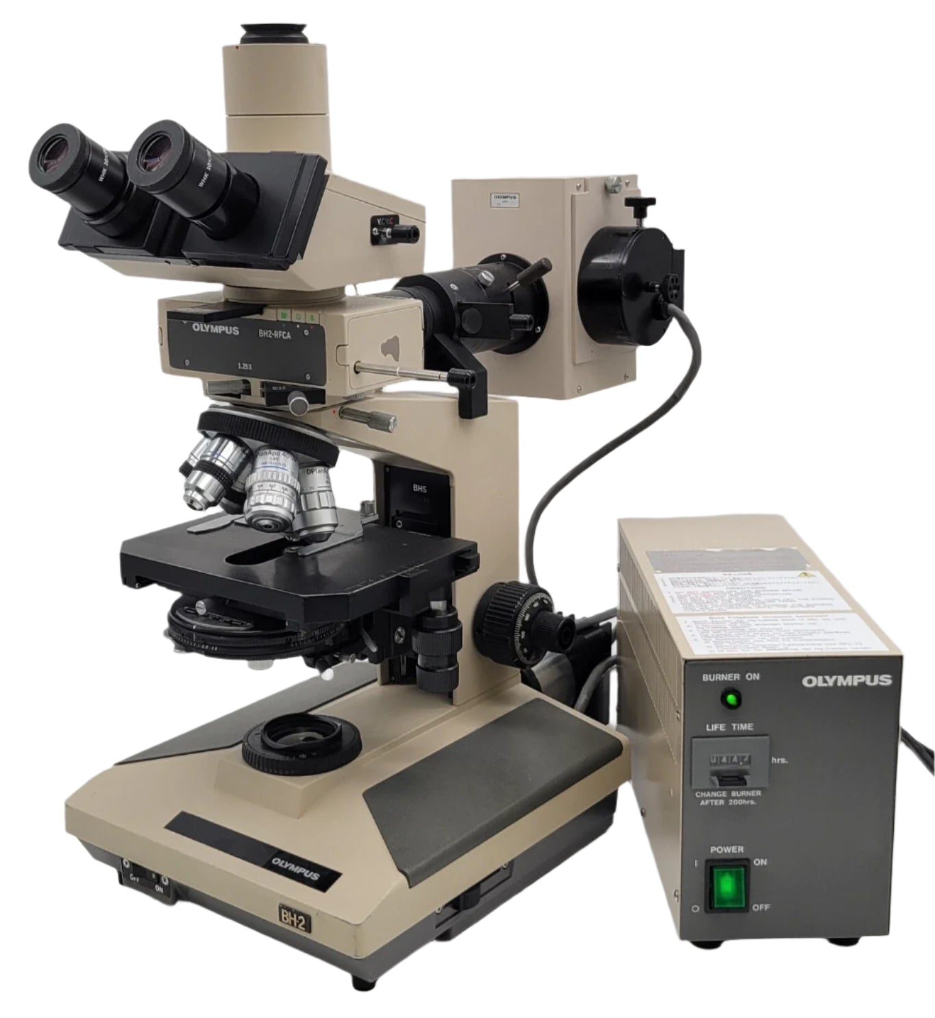 Olympus Microscope BH2 with DIC / NIC, Fluorescence, & Nanodyne LED Li