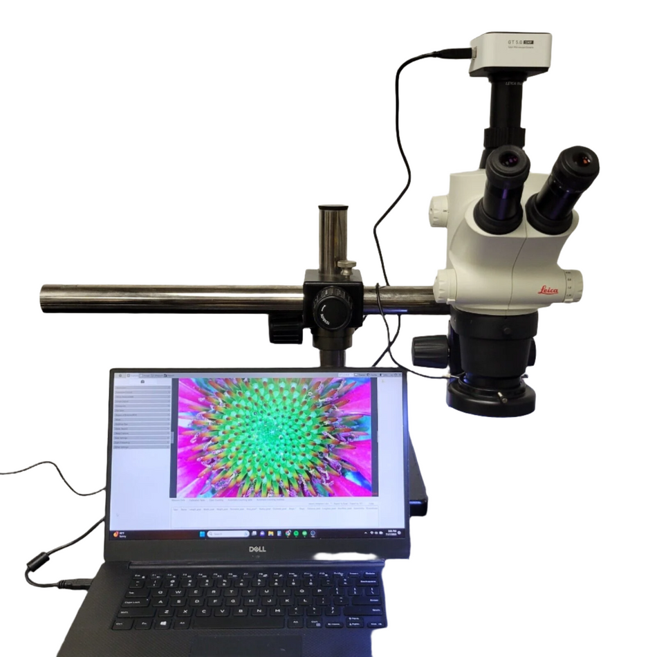 Leica Stereo Microscope S6D with Boomstand, Trinocular Pod, and Camera ...